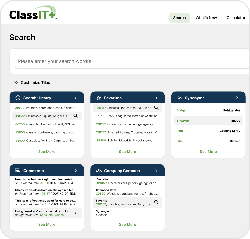 ClassIT+ | Smarter NMFC Freight Classification Tool